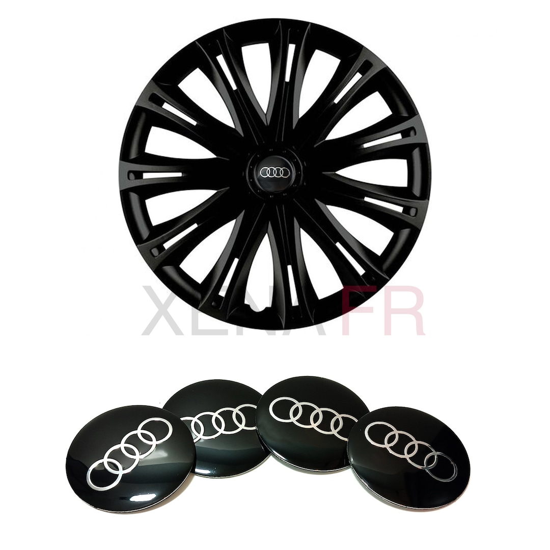 4 Stickers for Audi Hubcaps 56mm Black Silver - Etsy
