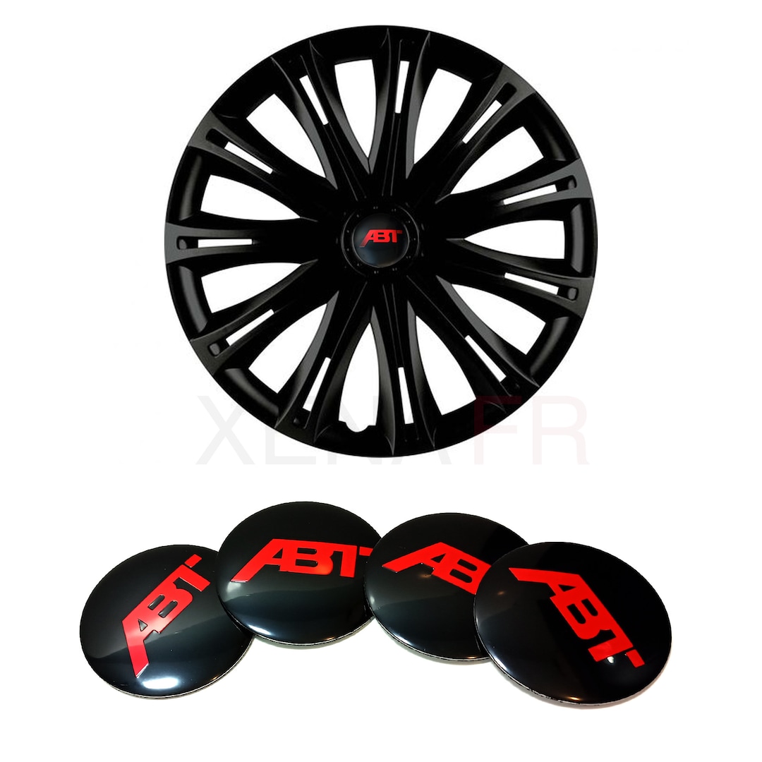 4 Stickers for ABT Hubcaps 56mm Black and Red - Etsy