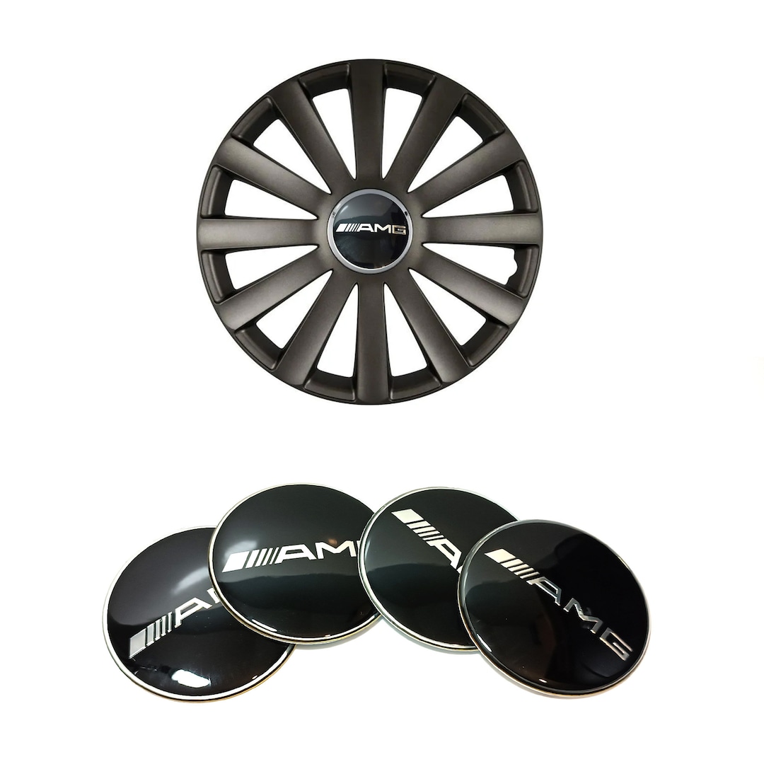 4 Stickers for AMG 65mm BLACK and GRAY Hubcaps in Epoxy Resin - Etsy