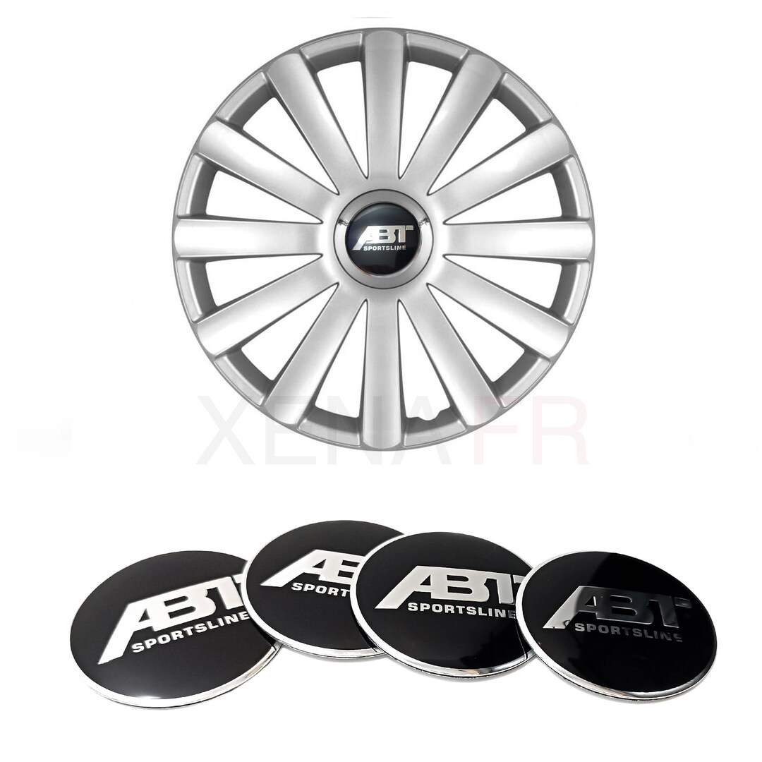4 Stickers for ABT Sportline 56mm Black Silver Hubcaps - Etsy