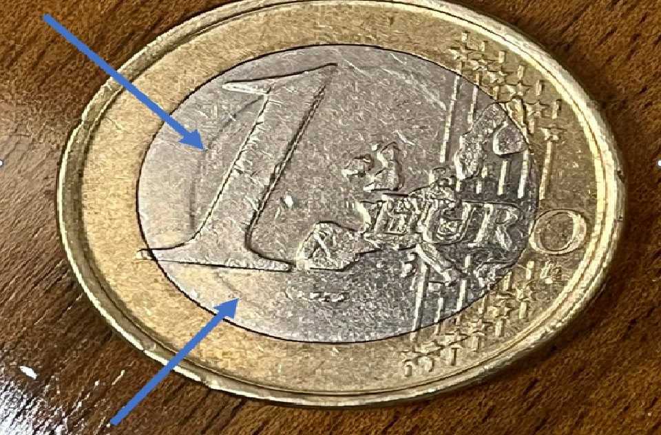 Rare 1 Euro Coin With 2 Errors (1999) - Etsy