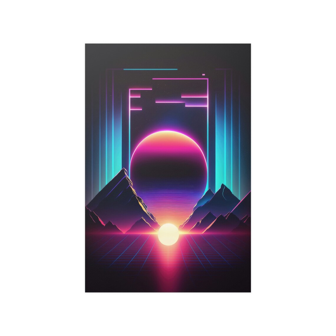 Science Fiction Art Vaporwave Poster Cyberpunk Decor Retrowave Print ...