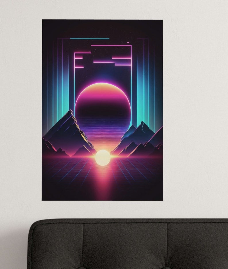 Science Fiction Art Vaporwave Poster Cyberpunk Decor Retrowave Print ...