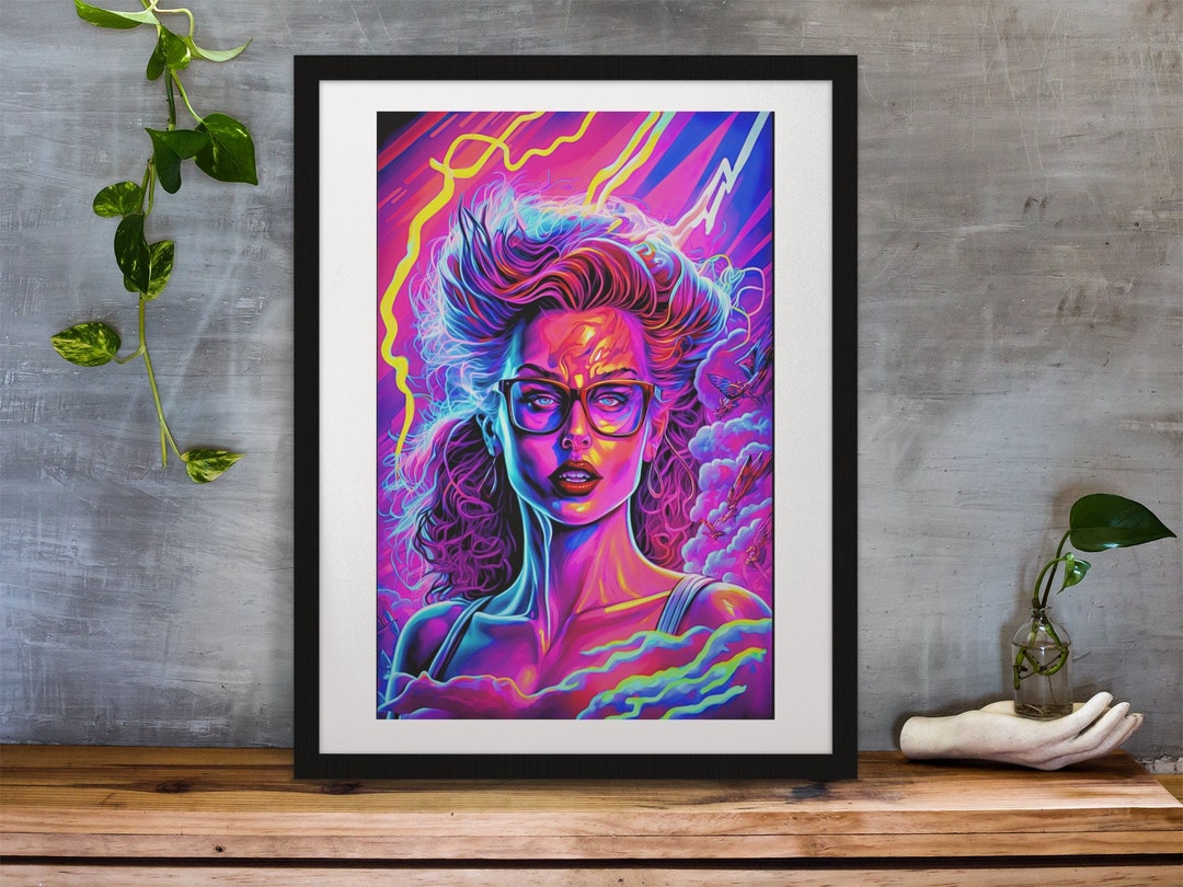 Synthwave Art Pinup Print Vaporwave Poster Pinup Poster Retrowave Art ...
