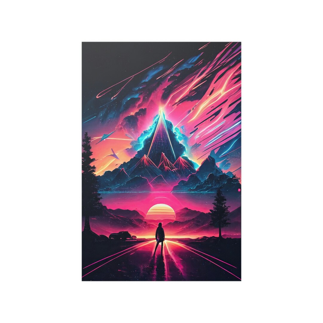 Vaporwave Poster Science Fiction Art Cyberpunk Decor Retrowave Print ...