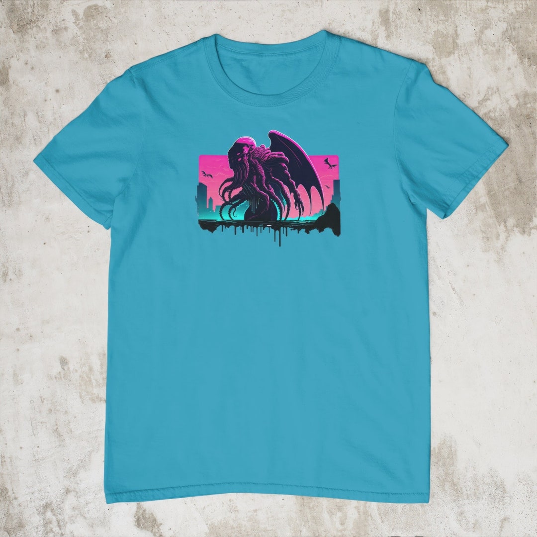 Cthulhu Tshirt Lovecraft Shirt 80s Retro Style Shirt Synthwave Shirt - Etsy