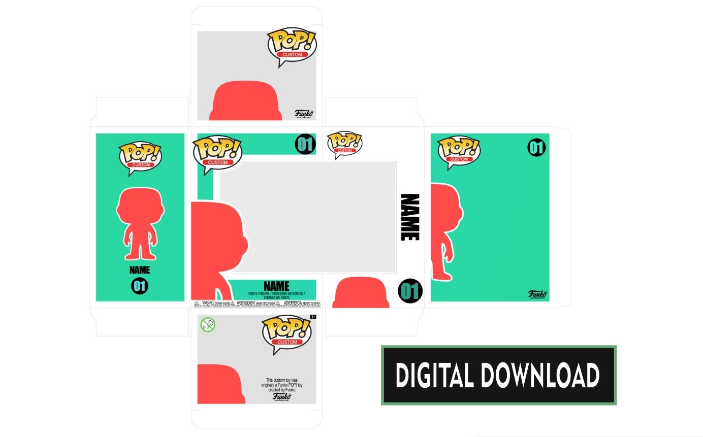 Plantilla para crear tu propia caja funko pop,Archivo editable en Photoshop - Etsy México