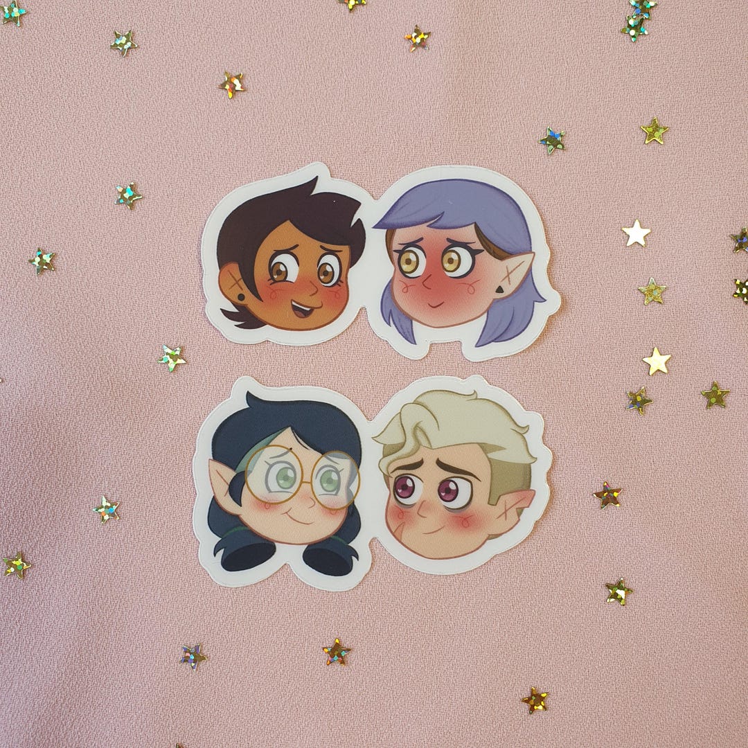 The Owl House Huntlow and Lumity Clear Stickers - Etsy UK