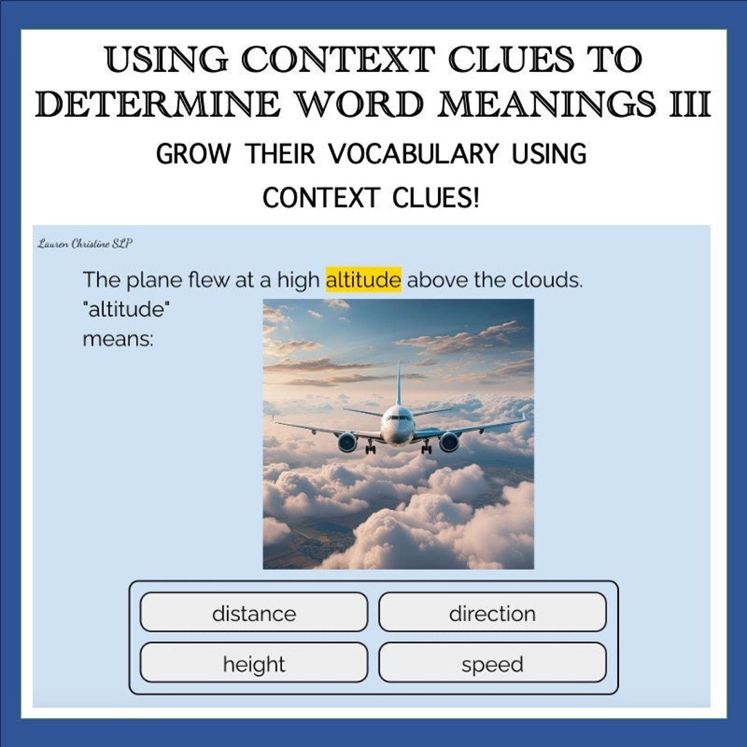 Using Context Clues to Determine Word Meanings III - Etsy