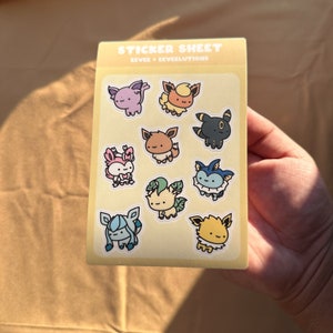 Eeveelutions Eevee Evolutions Sticker Sheet Doodlemon - Etsy
