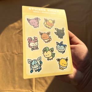 Eeveelutions Eevee Evolutions Sticker Sheet Doodlemon - Etsy