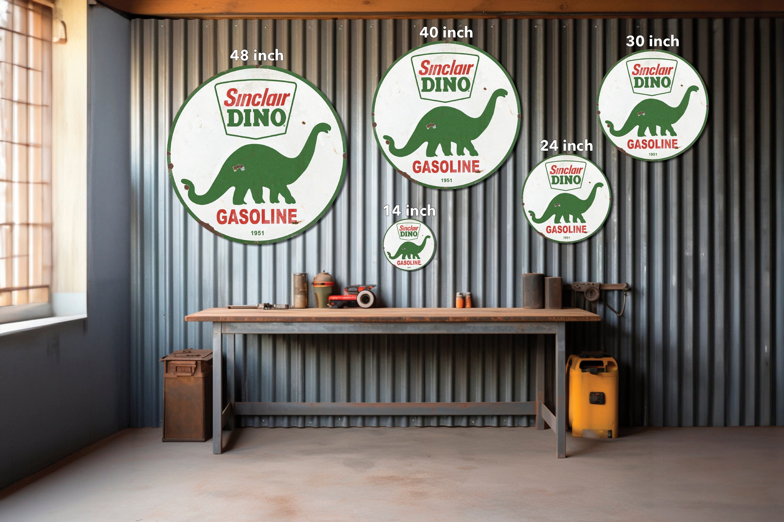 Sinclair Dino Gasoline – 14in to 48in Motor Oil Advertising REPLICA ...