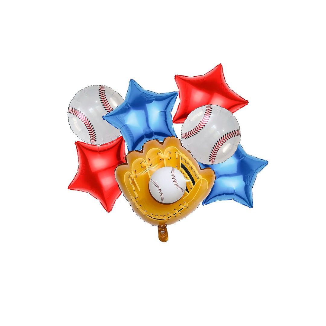 Baseball Foil Balloon Bouquet, Glove Balloon, Baseball Balloon ...