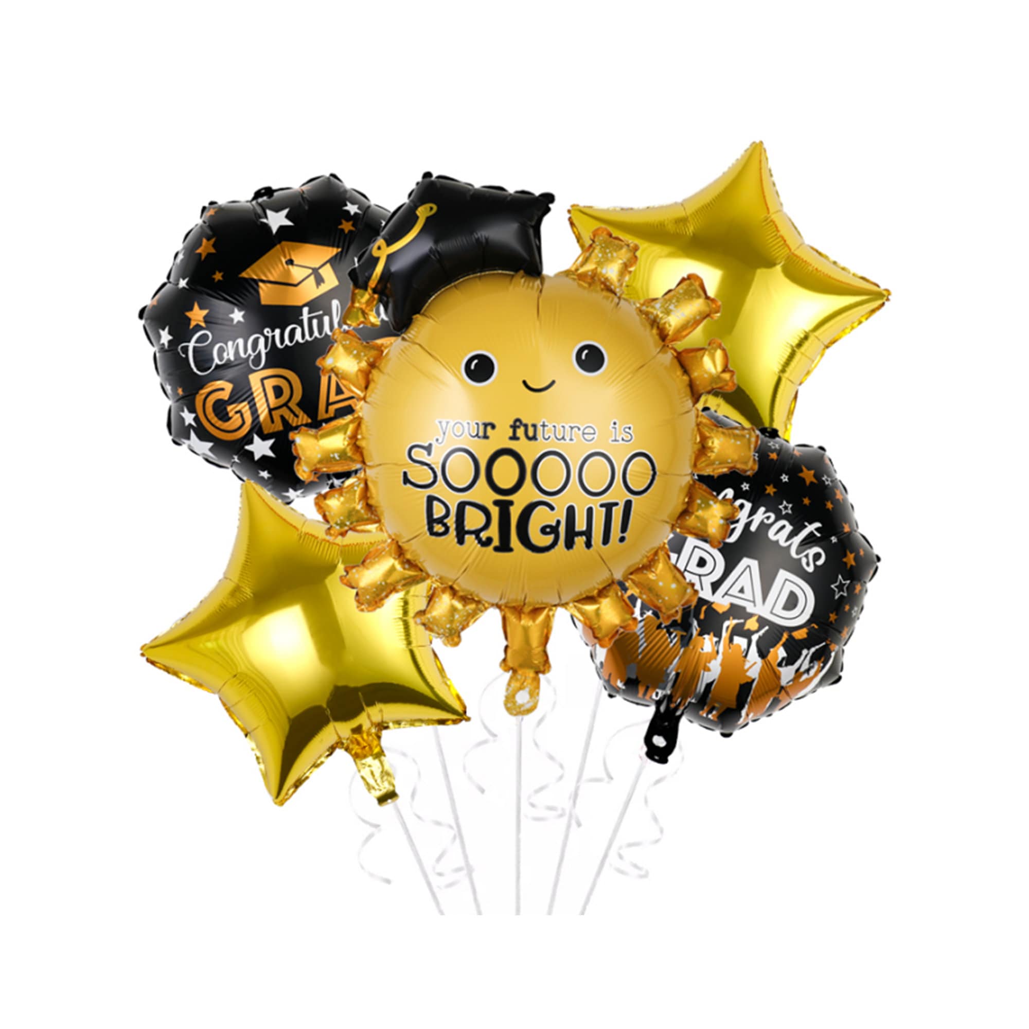 Sun Graduation Balloon Bouquet, Bright Future Grad, Graduation Party ...