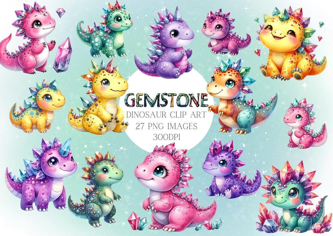 Pretty Dinosaurs Diamond Clipart Bundle Instant Download PNG - Etsy UK