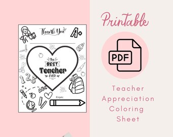 Meet the Teacher Coloring Pages Teacher Appreciation Gift Gift for ...