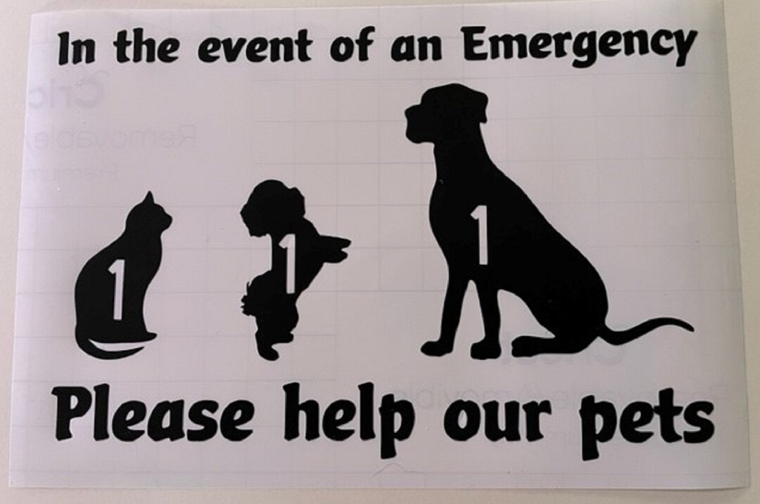 Emergency Sticker Window Fire Rescue Dog Sticker Front Window Decal Pet ...