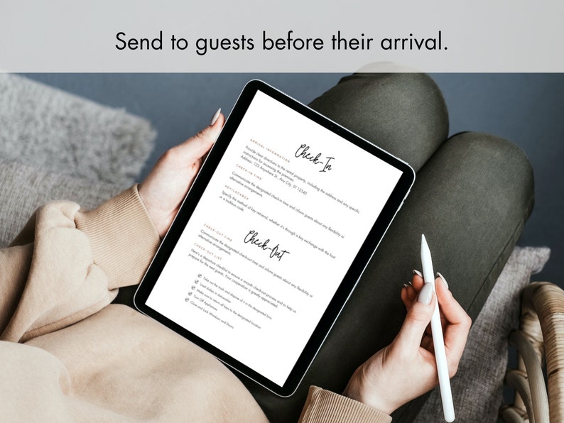 Check-in & Check-out List, Editable Airbnb Sign, Short-term Rentals ...
