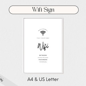 Wifi Sign, Editable Airbnb Wifi Sign, Wifi Sign for Rentals, VRBO ...