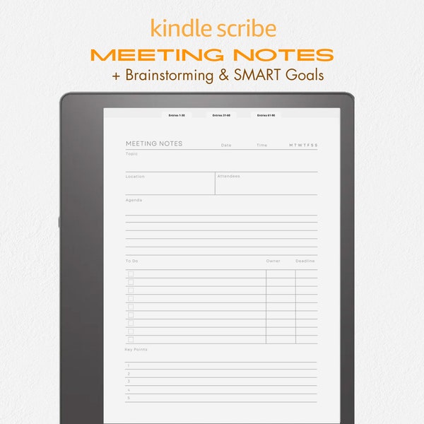 Kindle Scribe Notes Template - Etsy