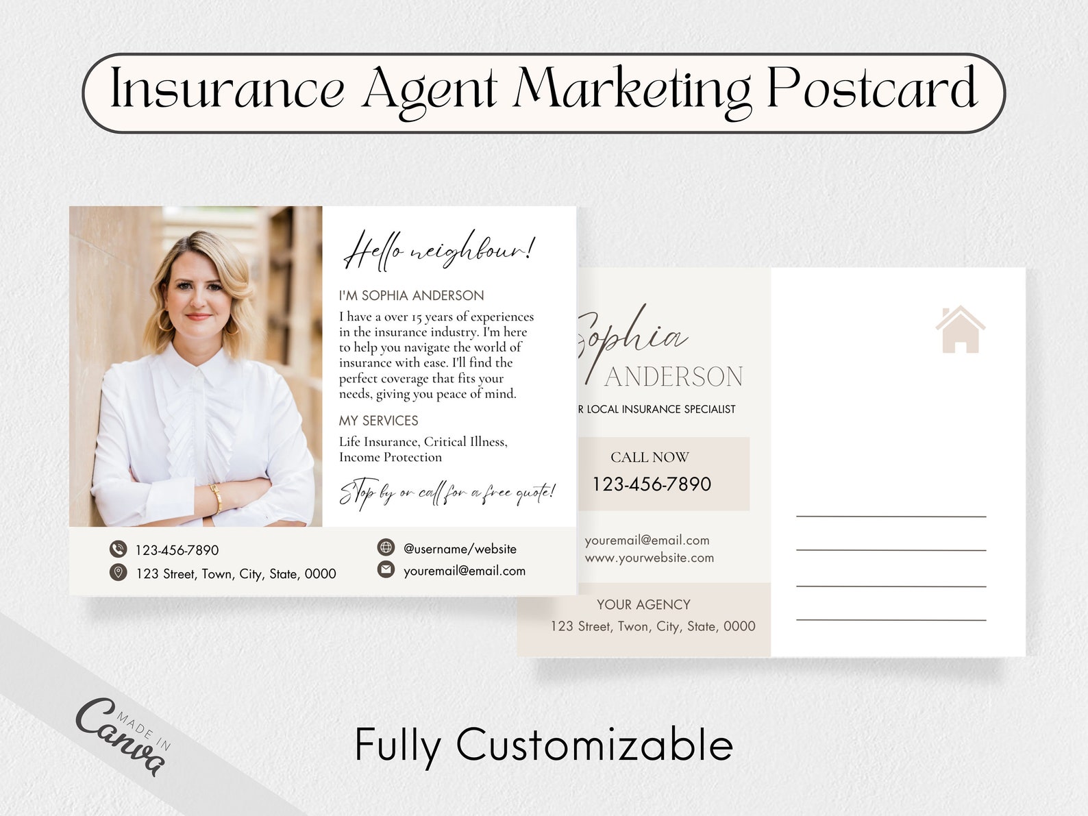 Insurance Agent Marketing Postcard, Insurance Postcard Templates ...
