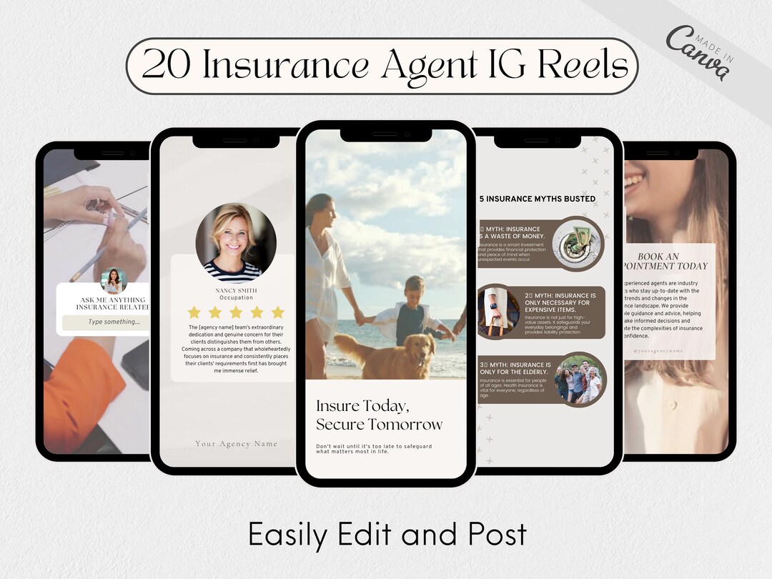 Insurance Agent Instagram Reels, Insurance Marketing Templates ...