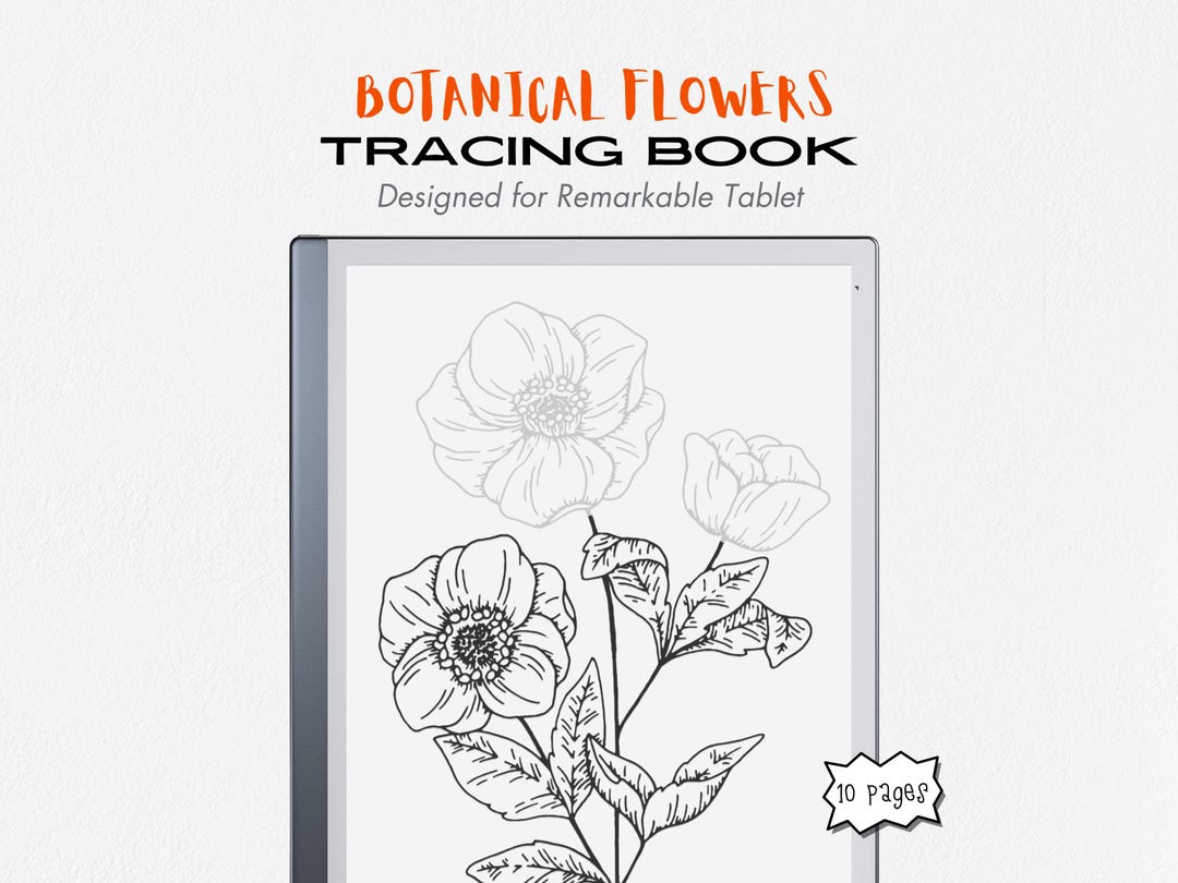 Botanical Flowers Tracing Book, Remarkable 2 Templates, Doodle Pad ...