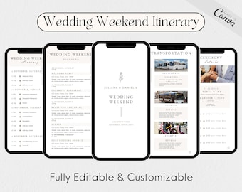 Wedding Weekend Itinerary Template - Etsy