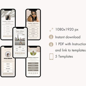 5 Link in Bio Templates, Minimalist Link in Bio Template, Linktree ...