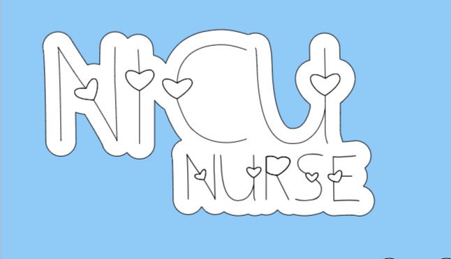 NICU Nurse Heart Font Sticker - Etsy