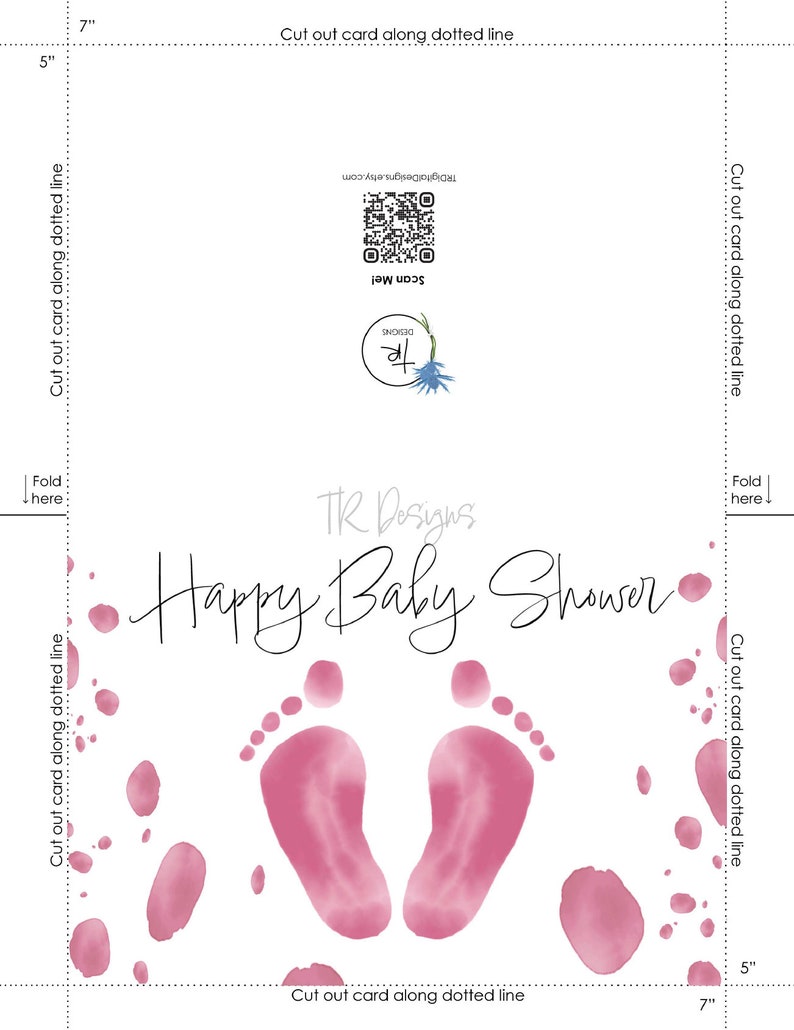 Pink Watercolor Baby Shower Card - Etsy