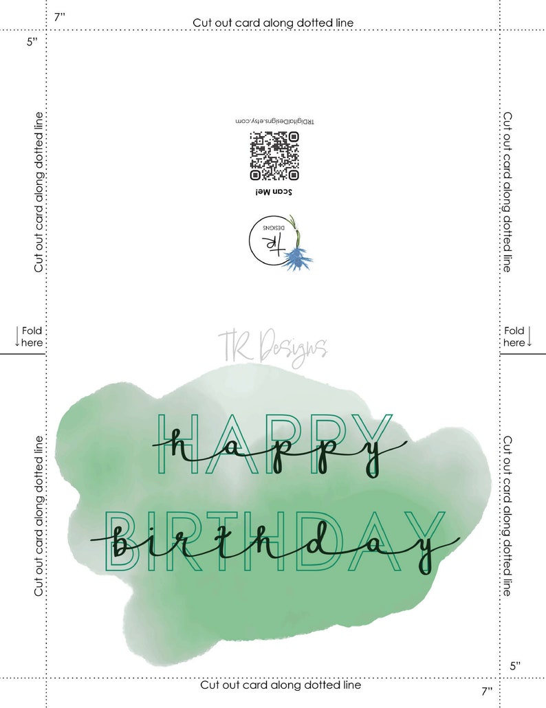 Watercolor Birthday Card - Etsy