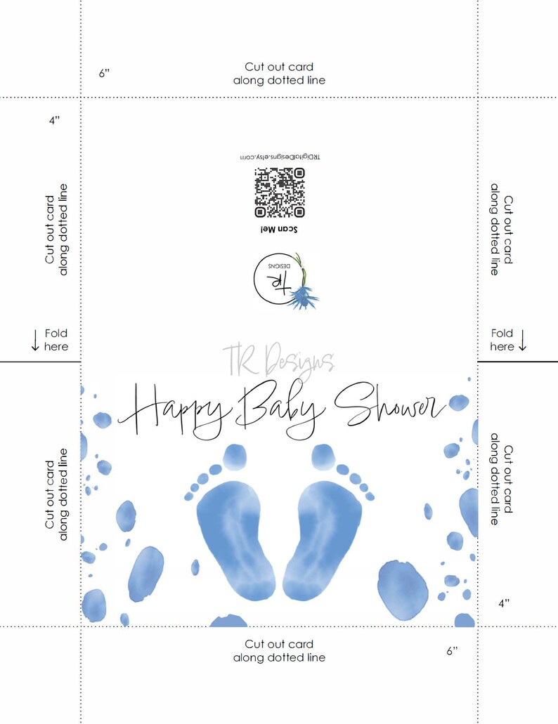 Blue Watercolor Baby Shower Card - Etsy
