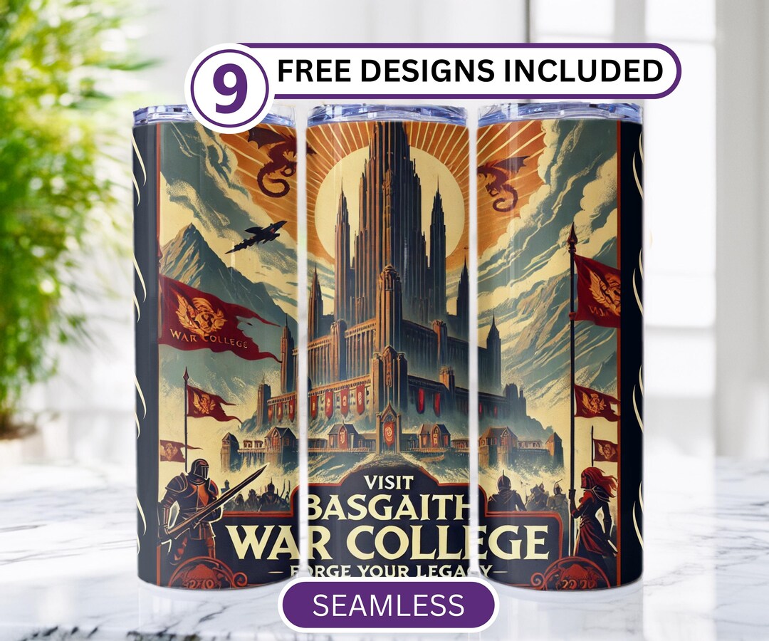 Basgaith War College Themed Tumbler Wrap Seamless Wrap High-quality PNG ...