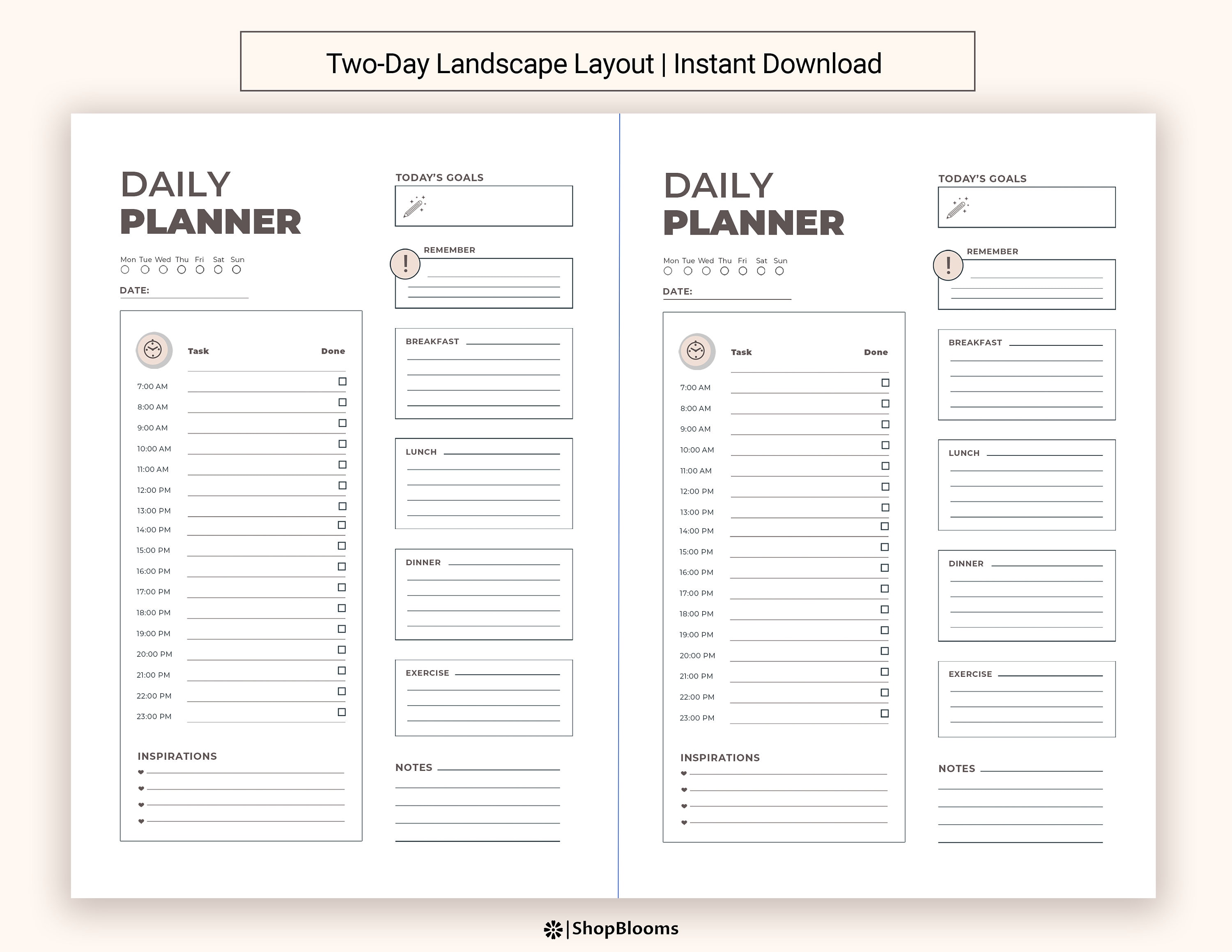 Daily Planner Work From Home Planner Daily Scheduler Daily - Etsy