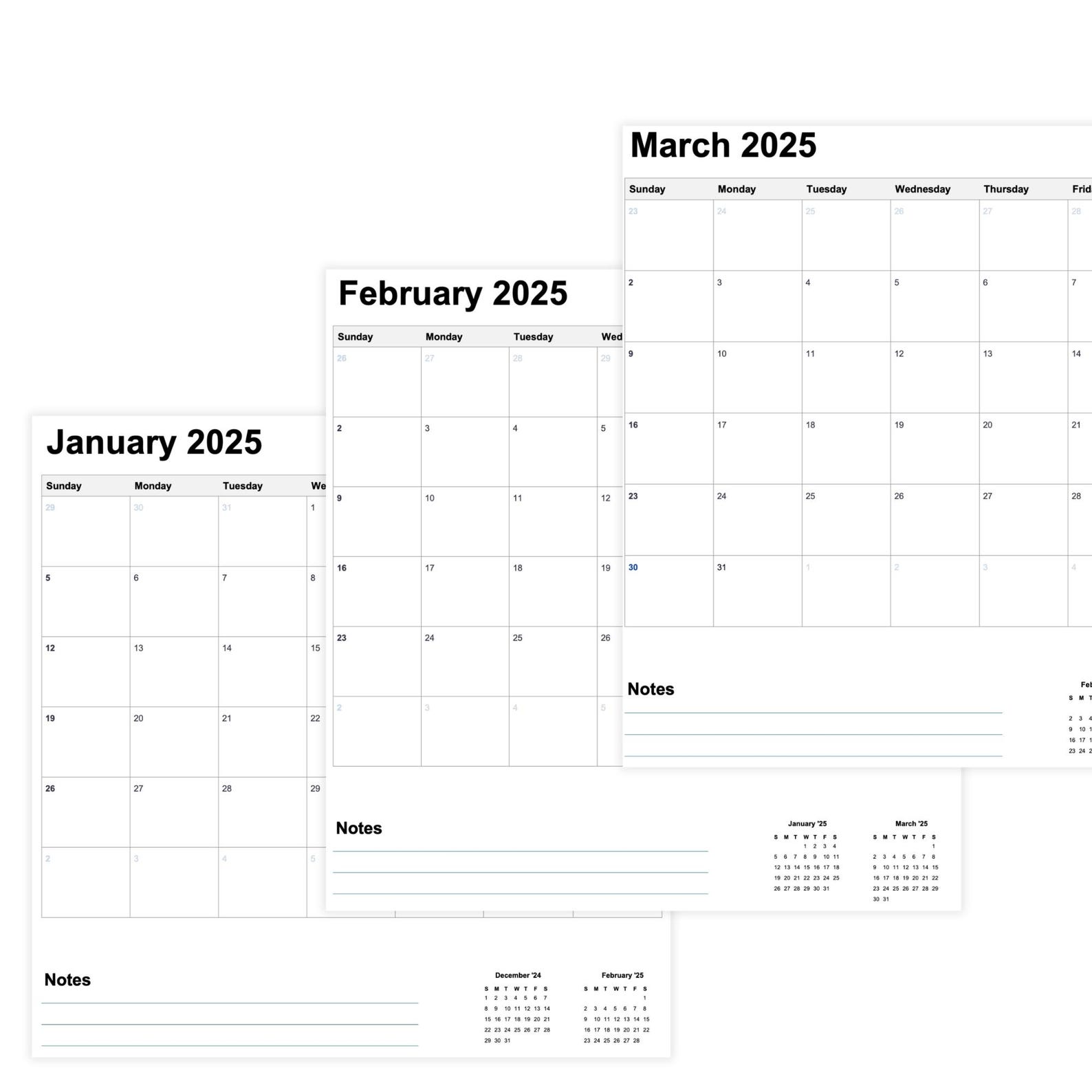 2025 Editable Calendar Template | Automatic Dates Excel Calendar ...