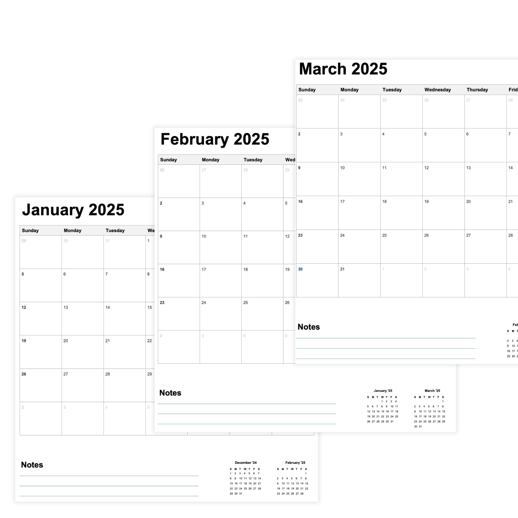 2025 Editable Calendar Template | Automatic Dates Excel Calendar ...