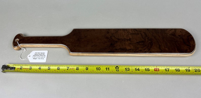 Spanking Paddle Principal's Paddle, Figured Walnut Veneer With Black ...