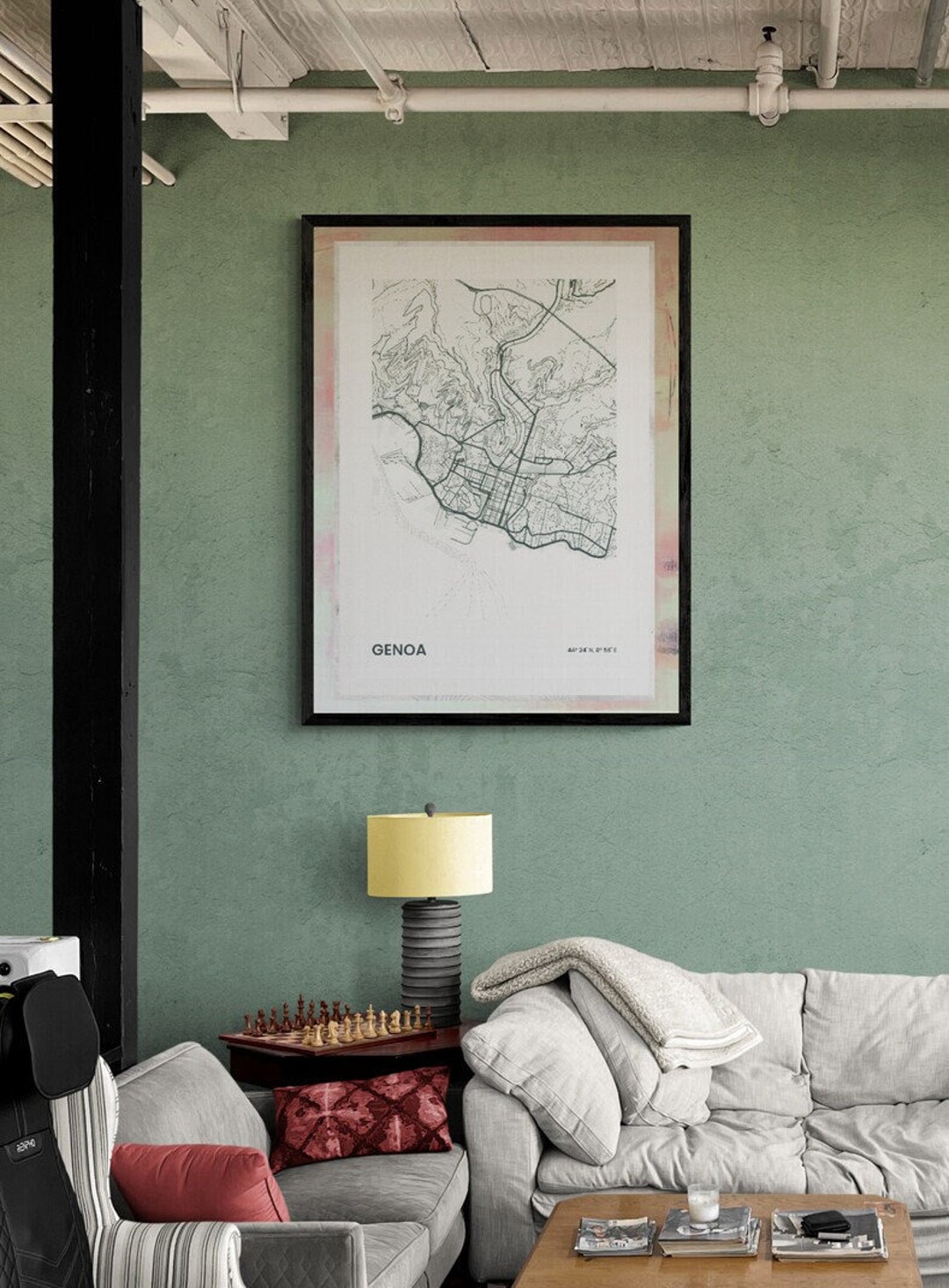 GENOA City Map, Custom Map, Custom Map Poster, GENOA City, Any Town ...
