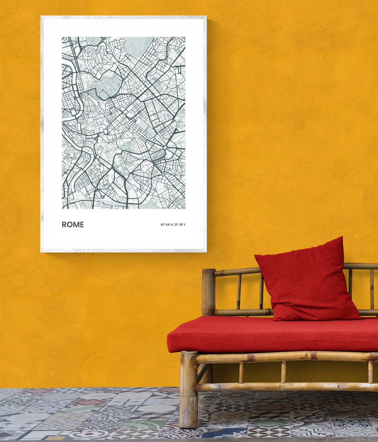 Rome City Map, Custom Map, Custom Map Poster, Rome City, Any Town, Map ...