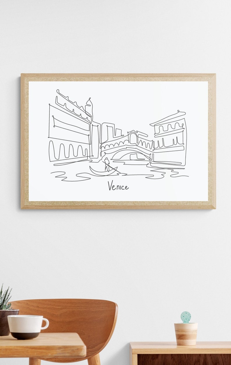 Venice Oneline Drawing Printable Cityscape 1 Line Drawing - Etsy