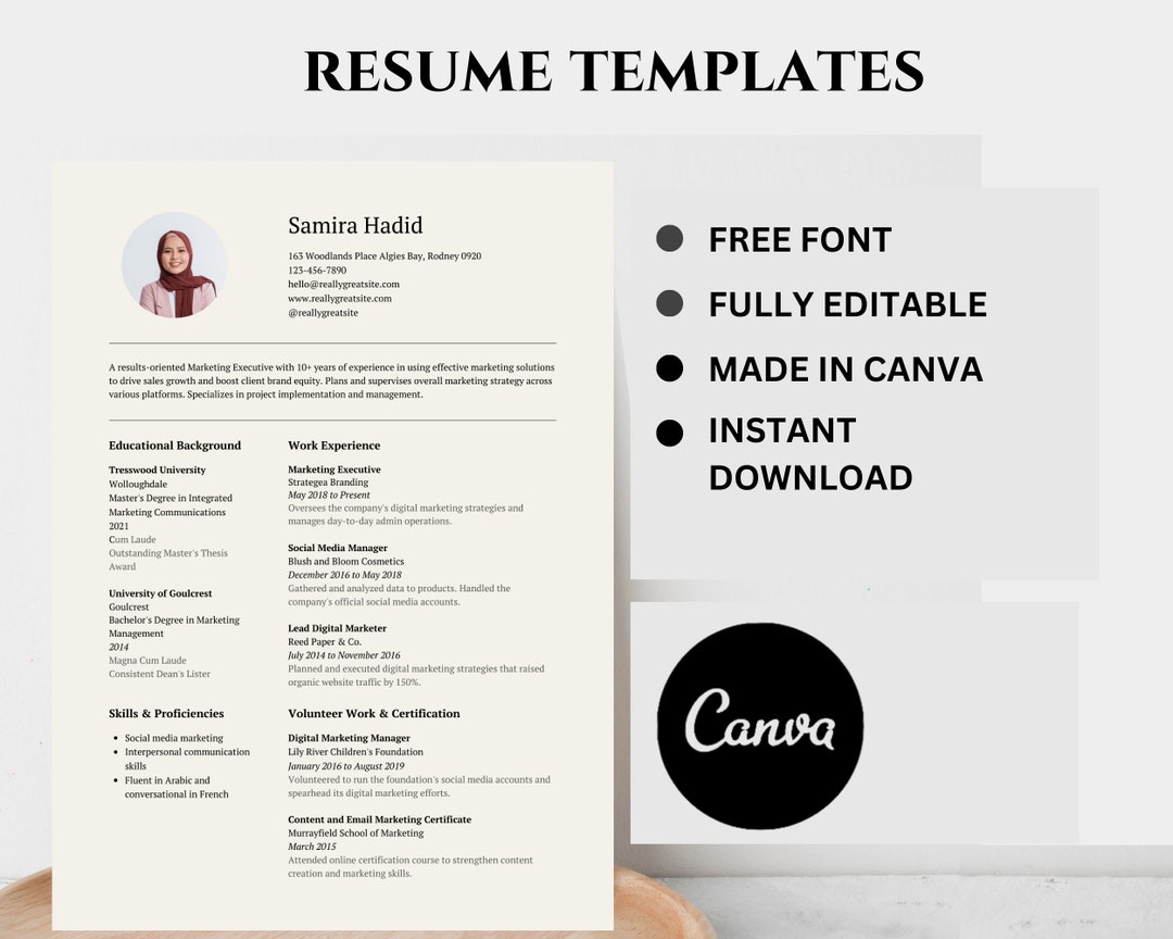 Resume Template Professional Resumes Executive Resumes - Etsy
