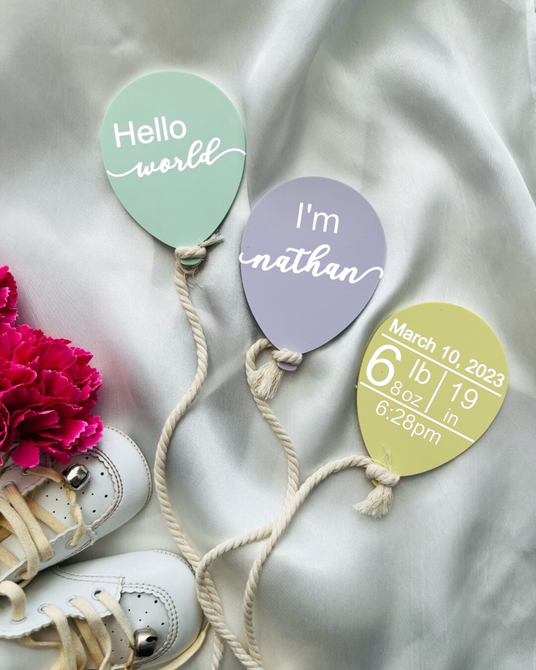 Hello World Birth Announcement Sign/birth Stats Sign/acrylic Newborn ...