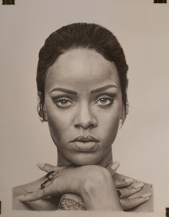 Pencil Drawing Of Rihanna
