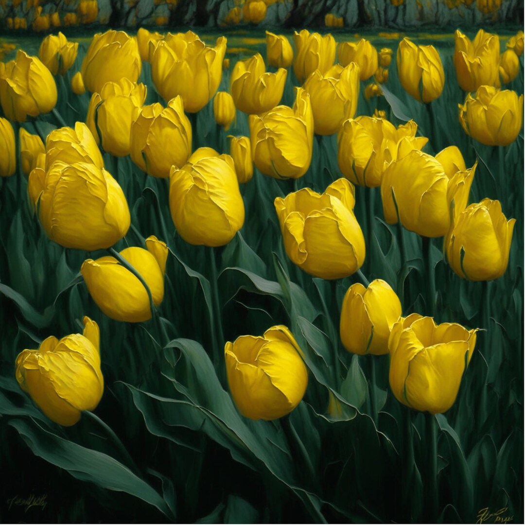 Digital Download | Beautiful Tulip Garden Paintings - Etsy