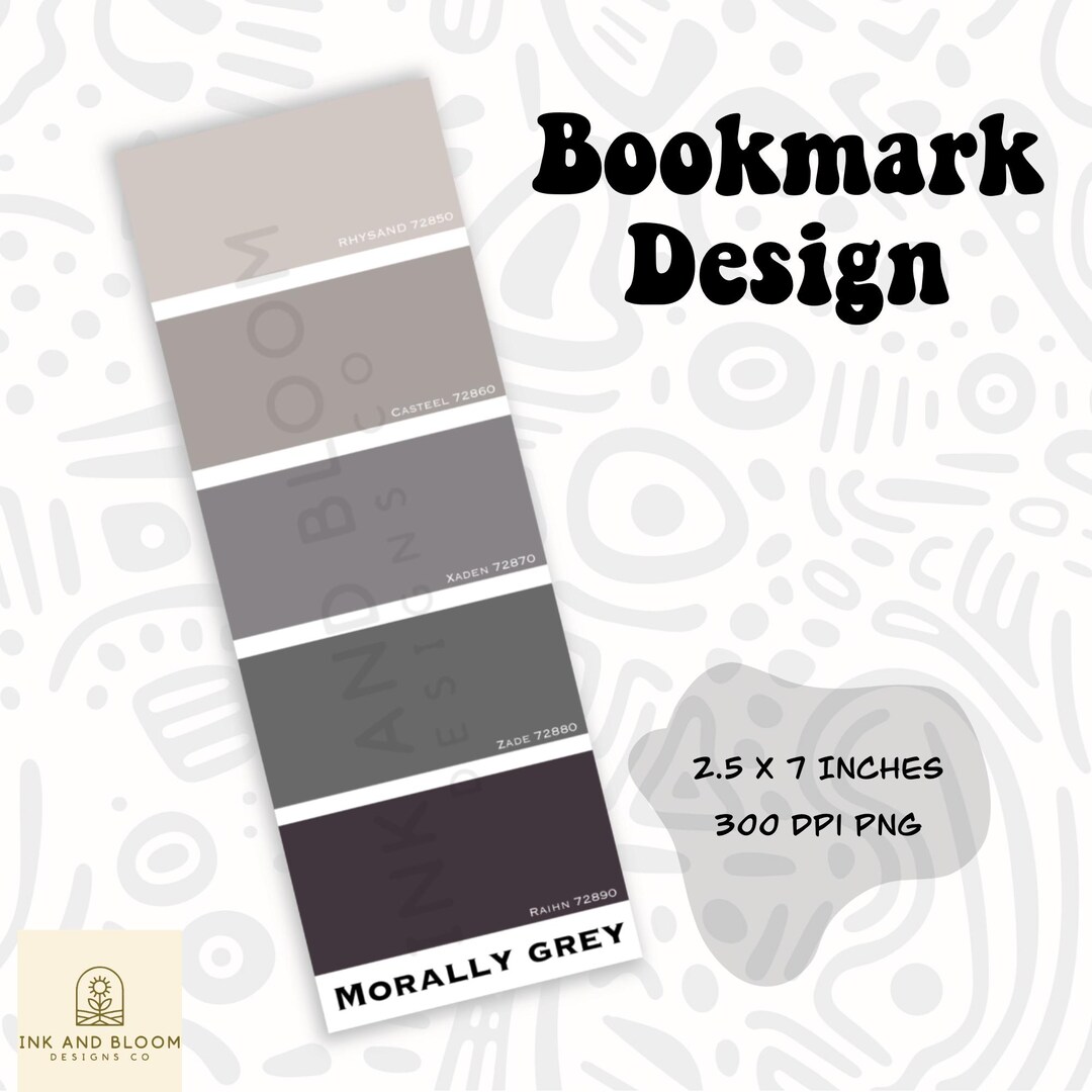 Morally Grey Bookmark, Fantasy Character Palette (PNG Digital Download ...