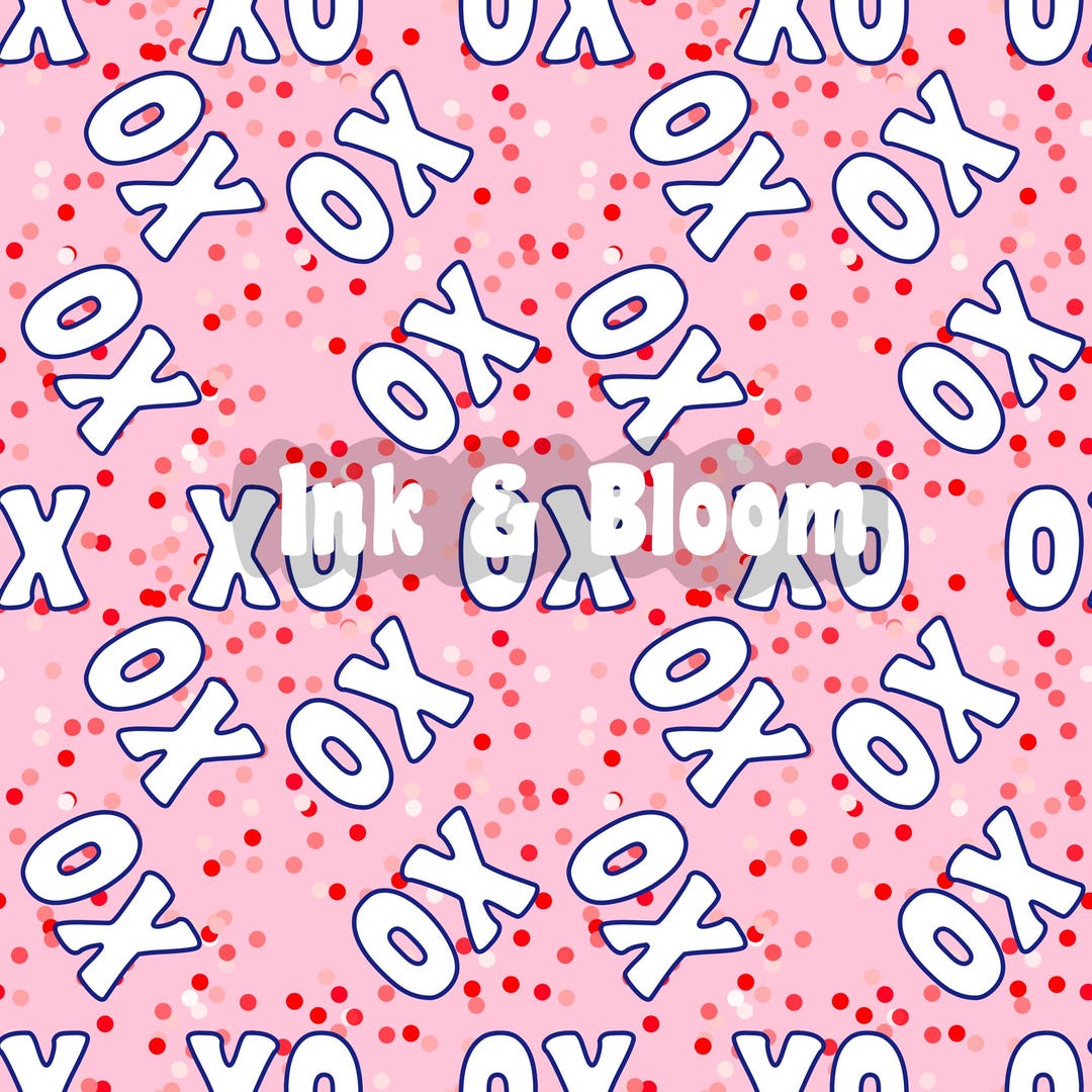 XOXO Valentines Day PNG Seamless File - Etsy