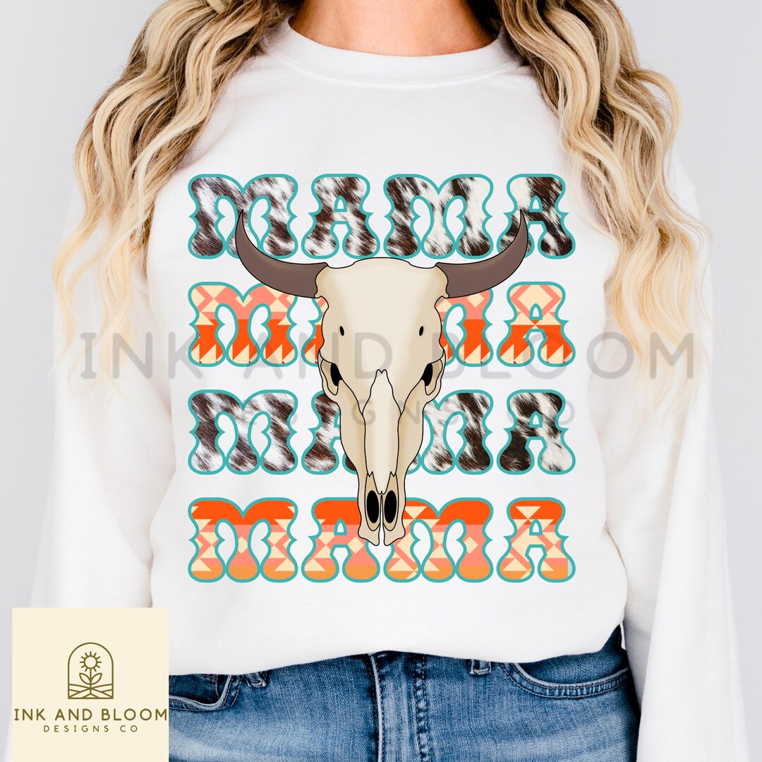 Retro Western Mama Steer Skull PNG, UVDTF File (digital Download) - Etsy