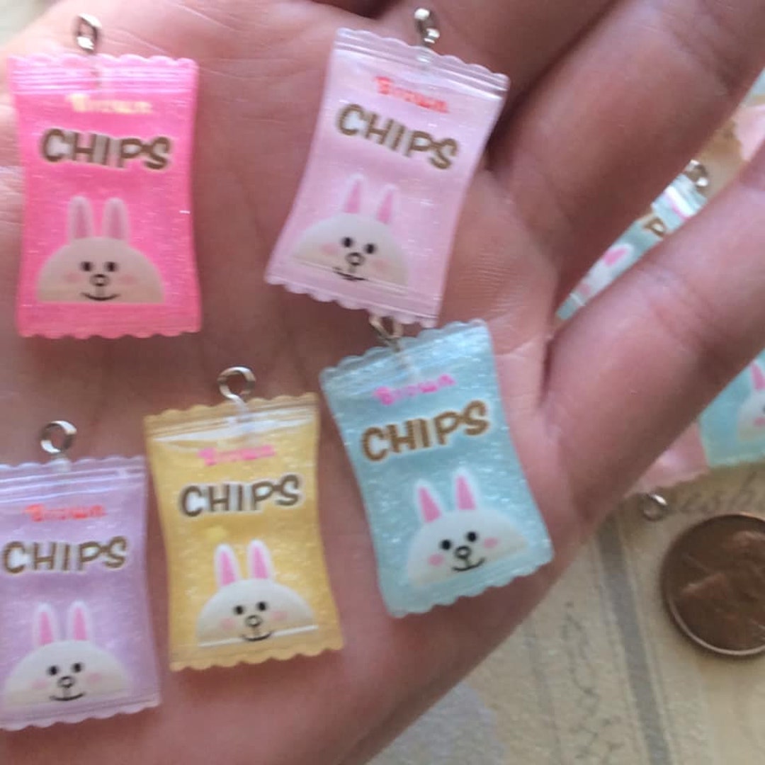 6 Adorable Resin Easter Chips Bunny Charms/chip - Etsy