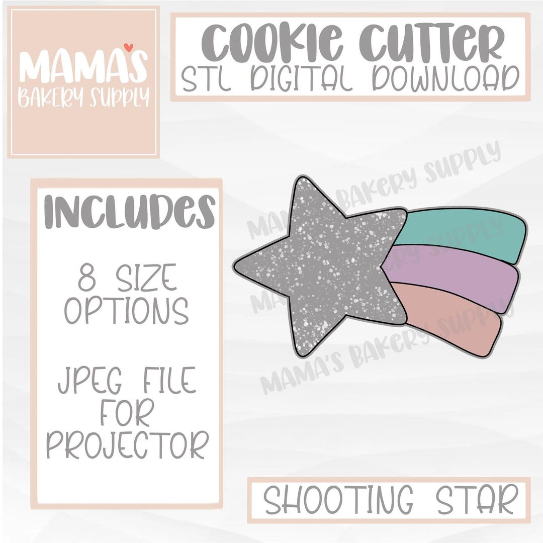 Shooting Star Cookie Cutter STL File Digital Download - Etsy